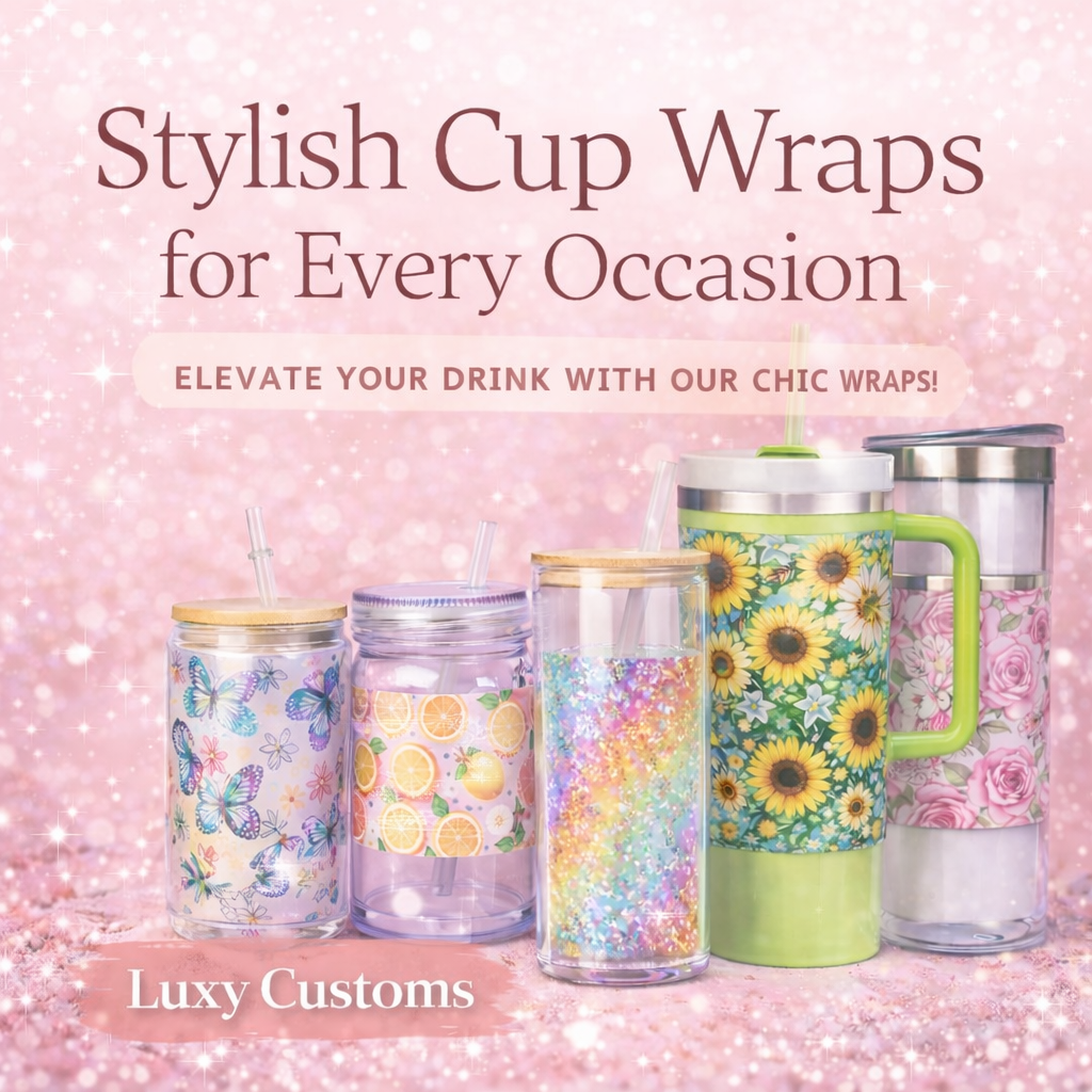 Cup Wraps for Tumblers & DIY Glitter Cups | Luxy Customs
